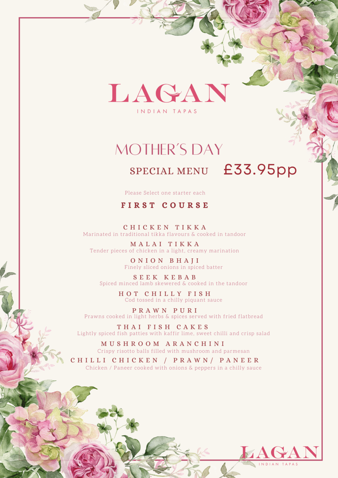 Mothers Day | Lagan Indian Tapas Derby